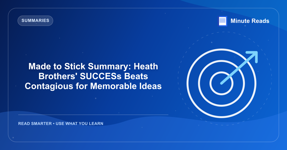 Made to Stick Summary: Heath Brothers' SUCCESs Beats Contagious for Memorable Ideas — MinuteReads blog thumbnail