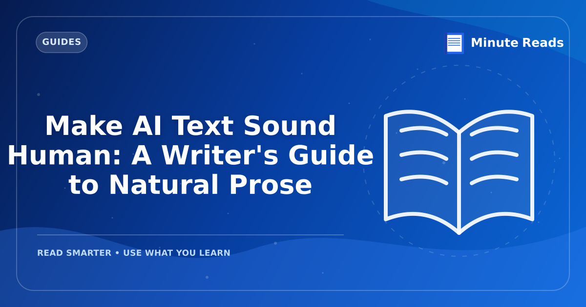 Make AI Text Sound Human: A Writer's Guide to Natural Prose — MinuteReads blog thumbnail