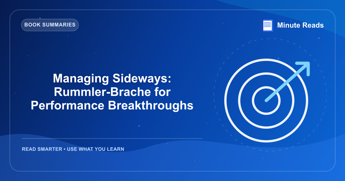 Managing Sideways: Rummler-Brache for Performance Breakthroughs — MinuteReads blog thumbnail