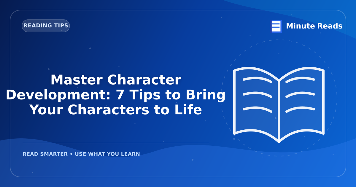 Master Character Development: 7 Tips to Bring Your Characters to Life — MinuteReads blog thumbnail