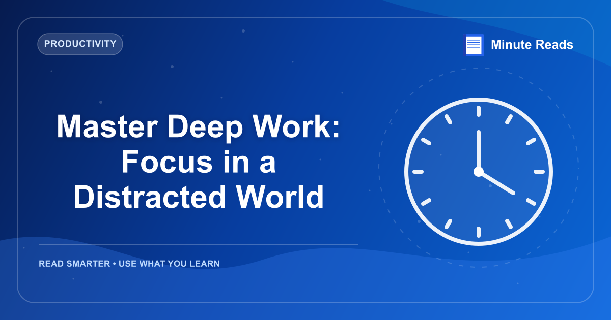 Master Deep Work: Focus in a Distracted World — MinuteReads blog thumbnail