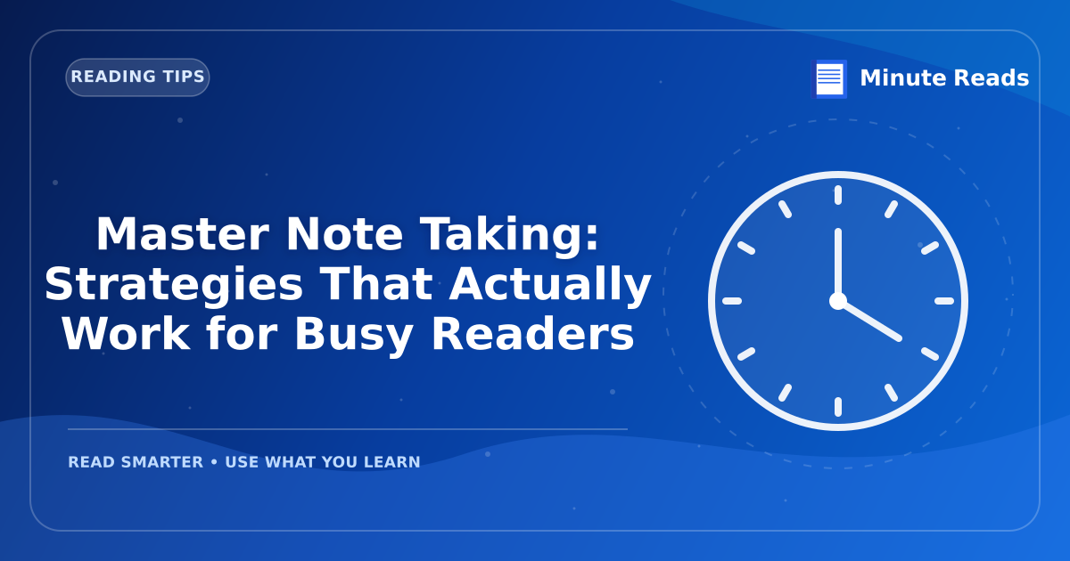 Master Note Taking: Strategies That Actually Work for Busy Readers — MinuteReads blog thumbnail