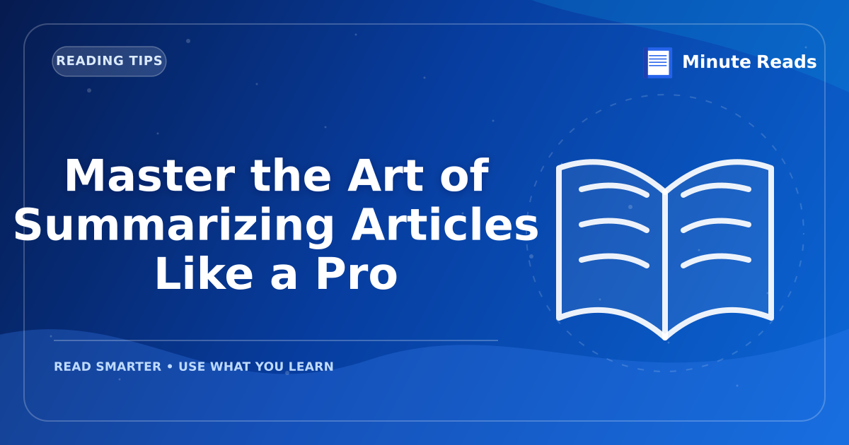 Master the Art of Summarizing Articles Like a Pro — MinuteReads blog thumbnail
