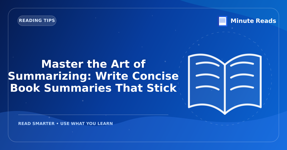 Master the Art of Summarizing: Write Concise Book Summaries That Stick — MinuteReads blog thumbnail