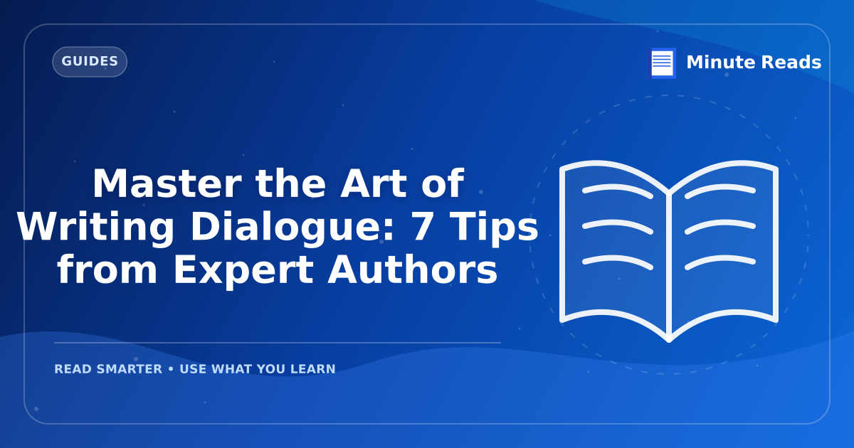 Master the Art of Writing Dialogue: 7 Tips from Expert Authors — MinuteReads blog thumbnail
