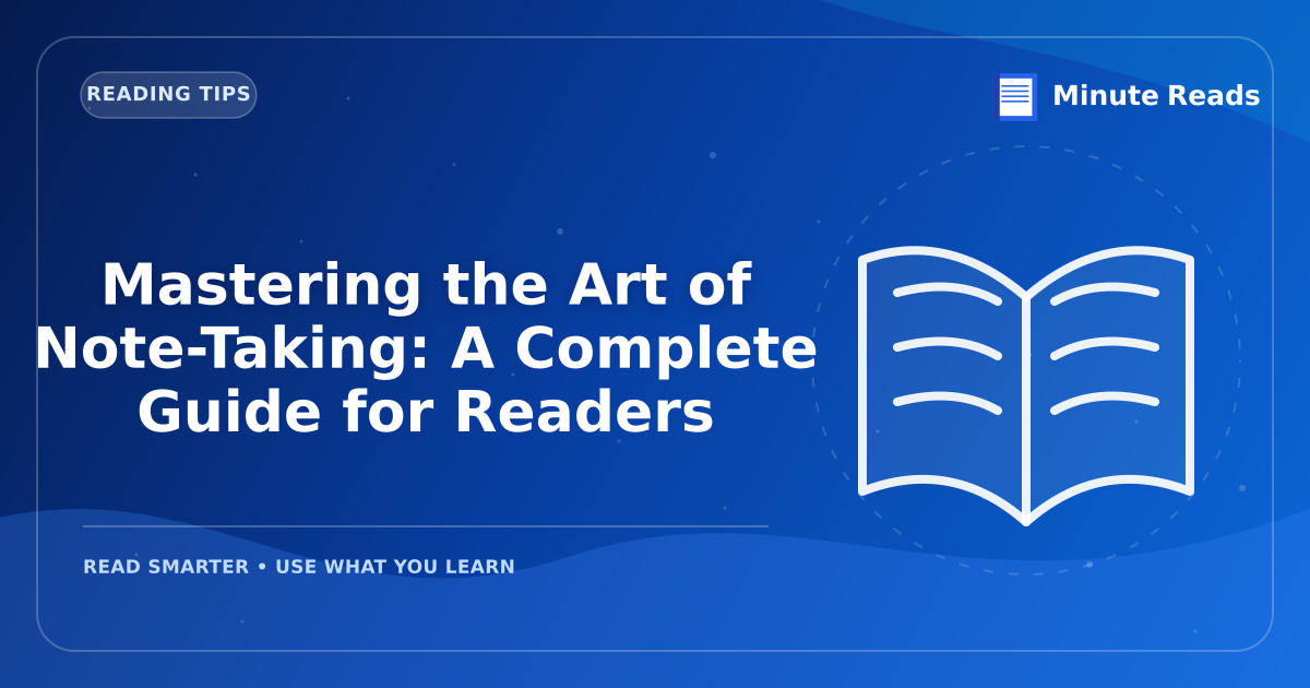 Mastering the Art of Note-Taking: A Complete Guide for Readers — MinuteReads blog thumbnail