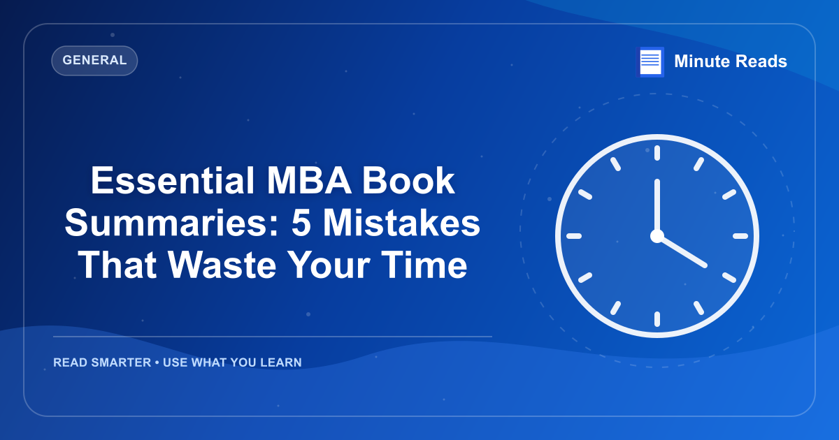 Essential MBA Book Summaries: 5 Mistakes That Waste Your Time — MinuteReads blog thumbnail