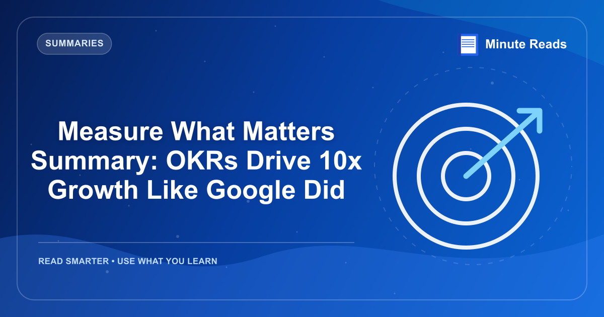 Measure What Matters Summary: OKRs Drive 10x Growth Like Google Did — MinuteReads blog thumbnail