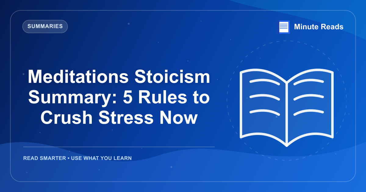 Meditations Stoicism Summary: 5 Rules to Crush Stress Now — MinuteReads blog thumbnail