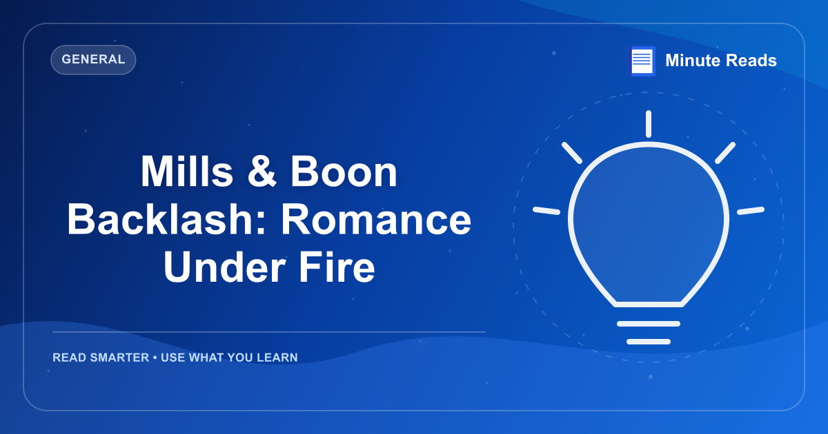 Mills & Boon Backlash: Romance Under Fire — MinuteReads blog thumbnail