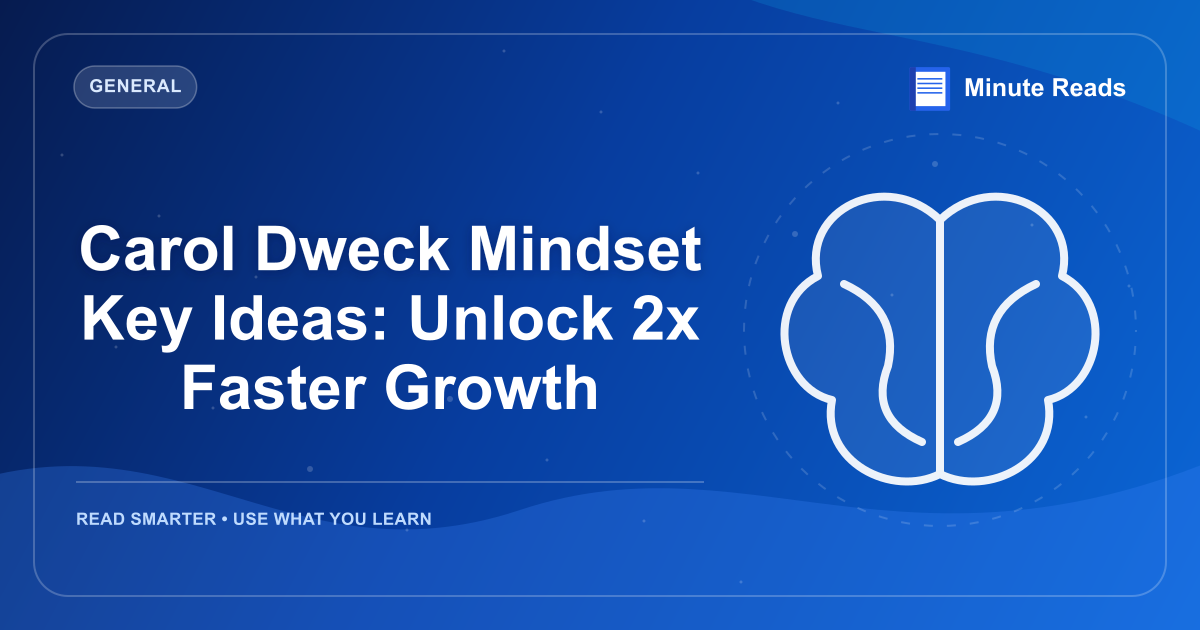 Carol Dweck Mindset Key Ideas: Unlock 2x Faster Growth — MinuteReads blog thumbnail