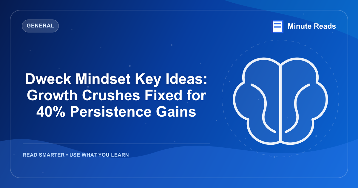 Dweck Mindset Key Ideas: Growth Crushes Fixed for 40% Persistence Gains — MinuteReads blog thumbnail
