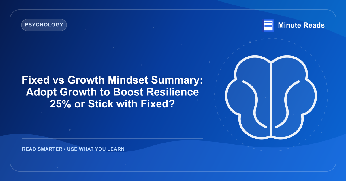 Fixed vs Growth Mindset Summary: Adopt Growth to Boost Resilience 25% or Stick with Fixed? — MinuteReads blog thumbnail