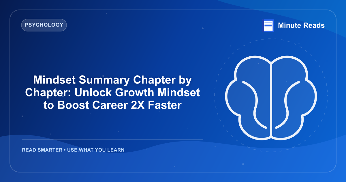Mindset Summary Chapter by Chapter: Unlock Growth Mindset to Boost Career 2X Faster — MinuteReads blog thumbnail