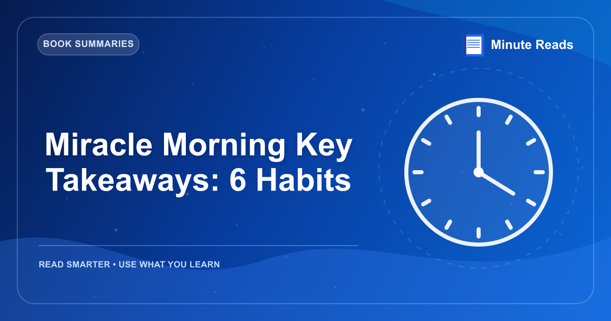 Miracle Morning Key Takeaways: 6 Habits — MinuteReads blog thumbnail