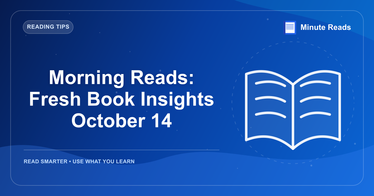 Morning Reads: Fresh Book Insights October 14 — MinuteReads blog thumbnail