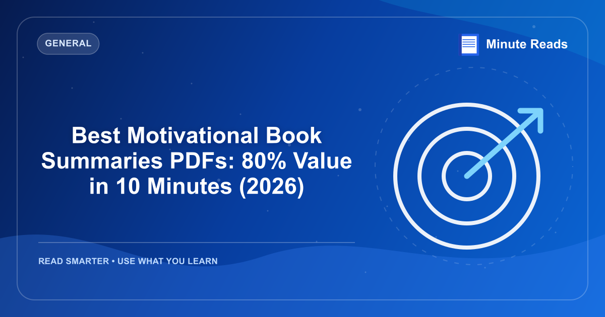 Best Motivational Book Summaries PDFs: 80% Value in 10 Minutes (2026) — MinuteReads blog thumbnail