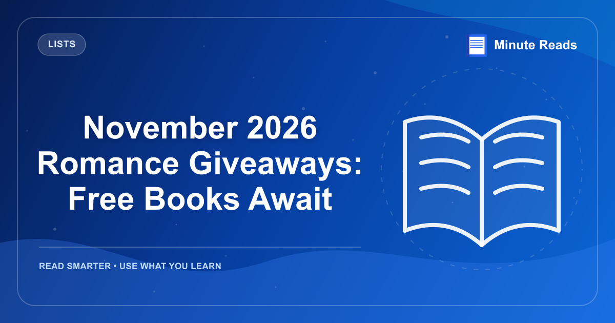 November 2026 Romance Giveaways: Free Books Await — MinuteReads blog thumbnail