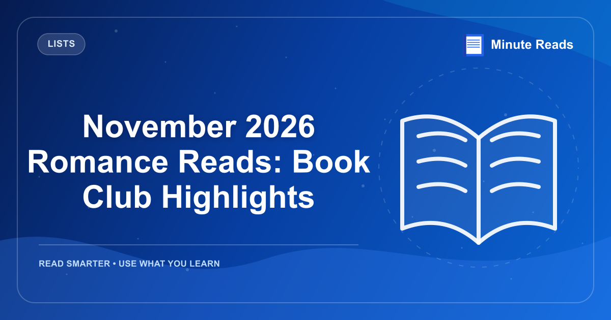 November 2026 Romance Reads: Book Club Highlights — MinuteReads blog thumbnail