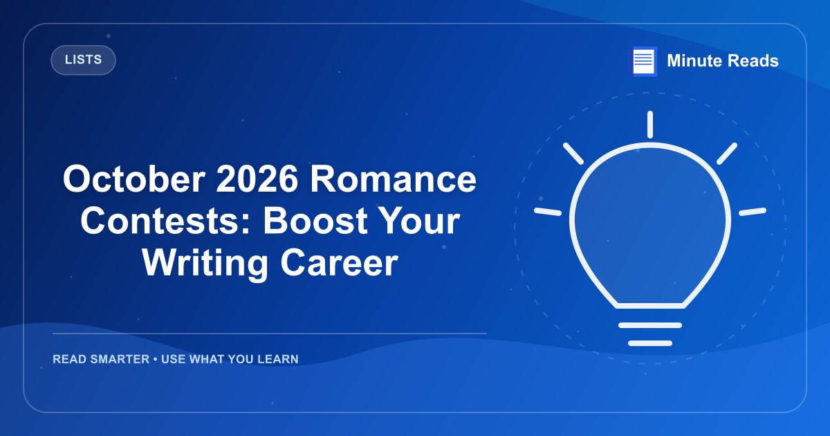 October 2026 Romance Contests: Boost Your Writing Career — MinuteReads blog thumbnail
