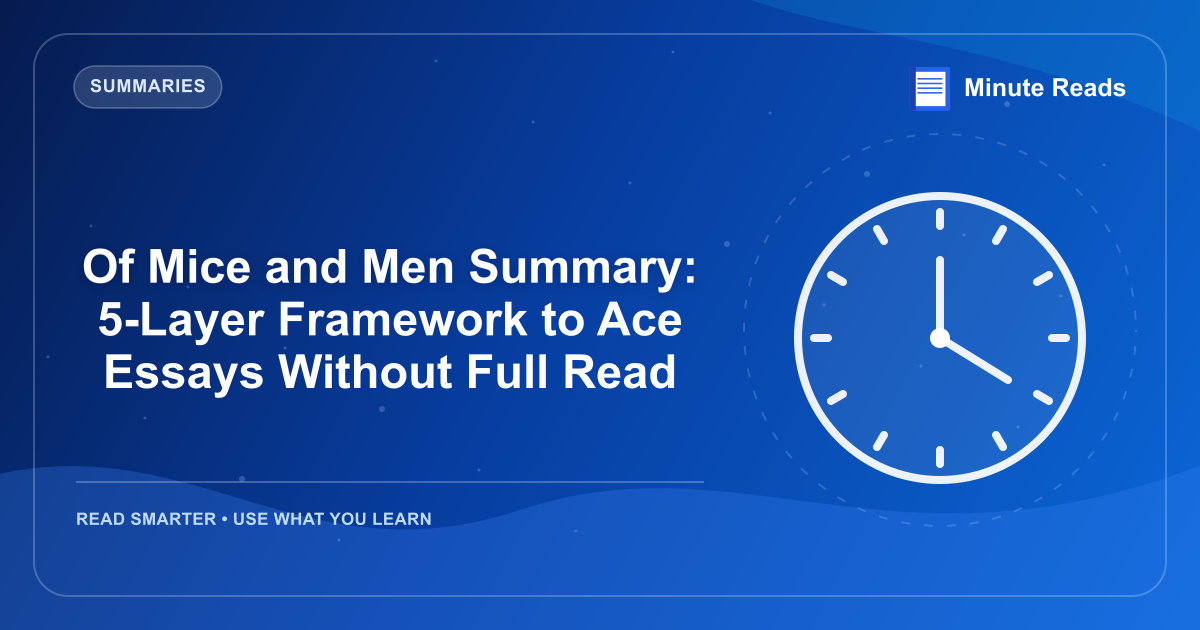 Of Mice and Men Summary: 5-Layer Framework to Ace Essays Without Full Read — MinuteReads blog thumbnail