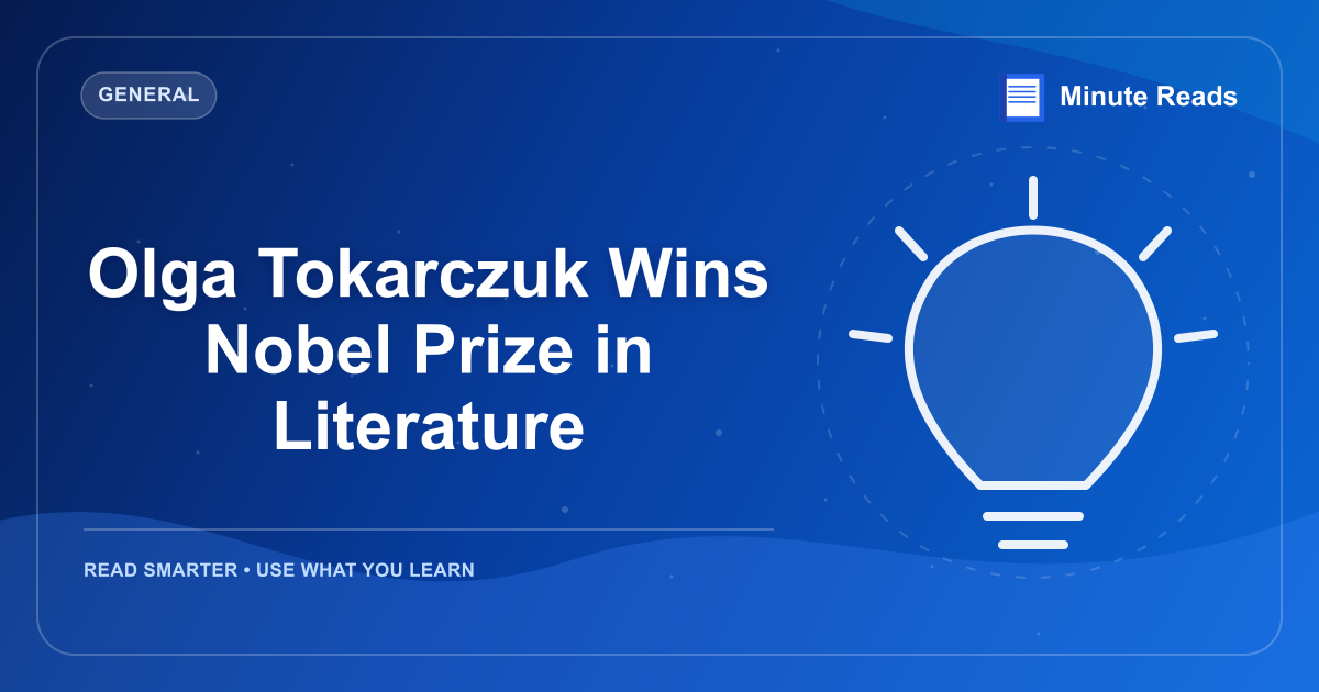 Olga Tokarczuk Wins Nobel Prize in Literature — MinuteReads blog thumbnail