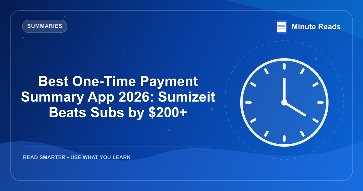 Best One-Time Payment Summary App 2026: Sumizeit Beats Subs by $200+ — MinuteReads blog thumbnail