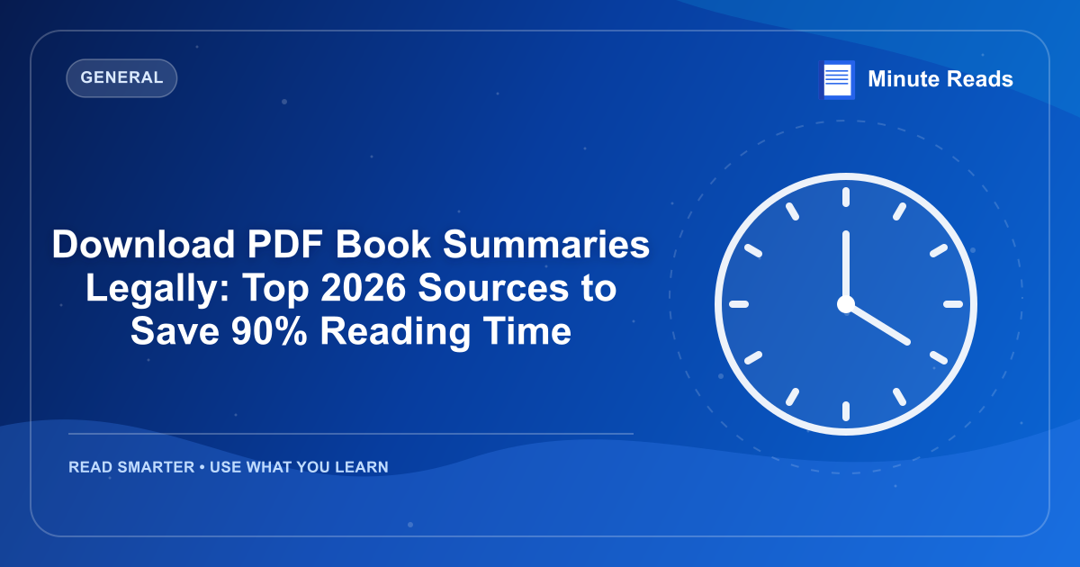 Download PDF Book Summaries Legally: Top 2026 Sources to Save 90% Reading Time — MinuteReads blog thumbnail
