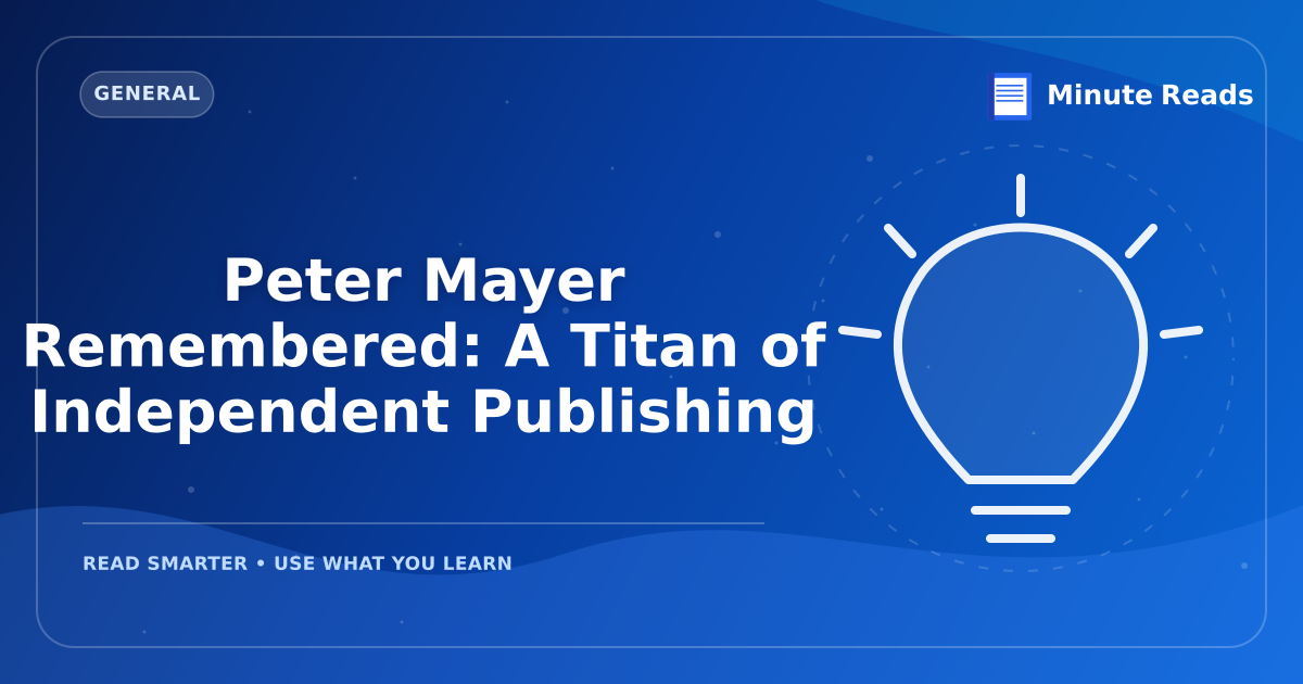 Peter Mayer Remembered: A Titan of Independent Publishing — MinuteReads blog thumbnail