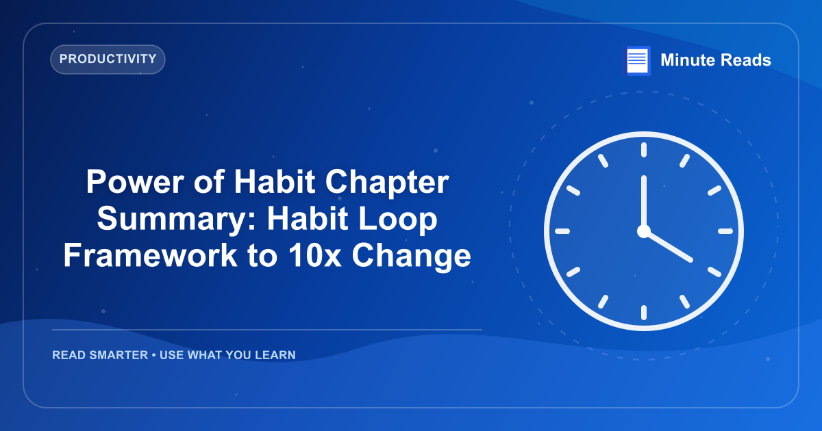 Power of Habit Chapter Summary: Habit Loop Framework to 10x Change — MinuteReads blog thumbnail