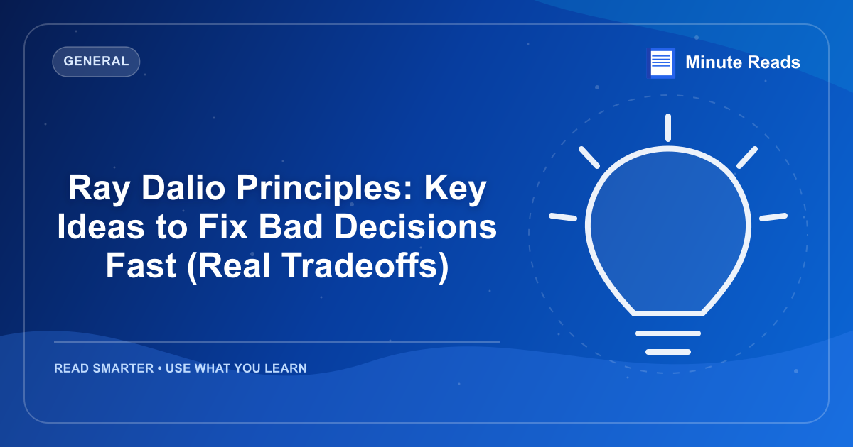 Ray Dalio Principles: Key Ideas to Fix Bad Decisions Fast (Real Tradeoffs) — MinuteReads blog thumbnail