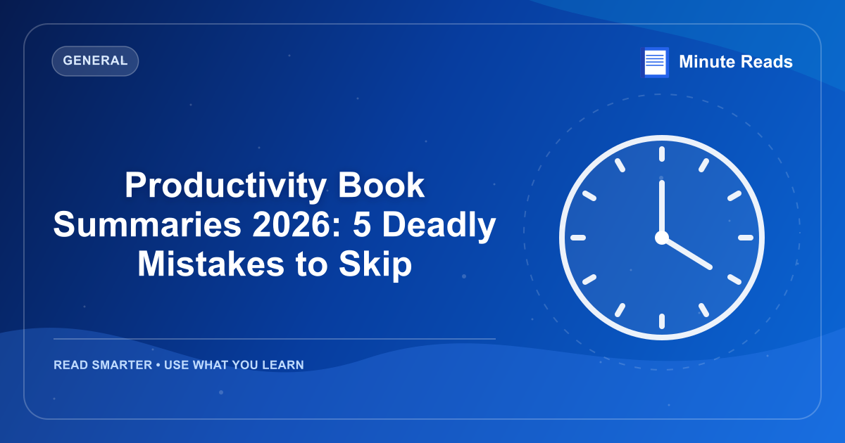 Productivity Book Summaries 2026: 5 Deadly Mistakes to Skip — MinuteReads blog thumbnail