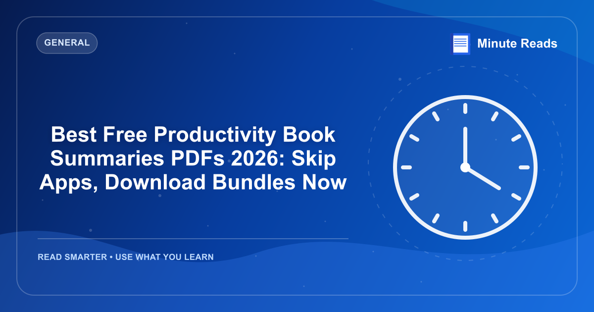 Best Free Productivity Book Summaries PDFs 2026: Skip Apps, Download Bundles Now — MinuteReads blog thumbnail