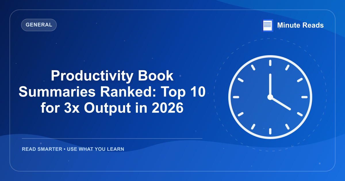 Productivity Book Summaries Ranked: Top 10 for 3x Output in 2026 — MinuteReads blog thumbnail