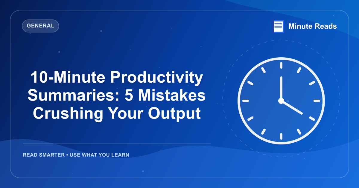 10-Minute Productivity Summaries: 5 Mistakes Crushing Your Output — MinuteReads blog thumbnail