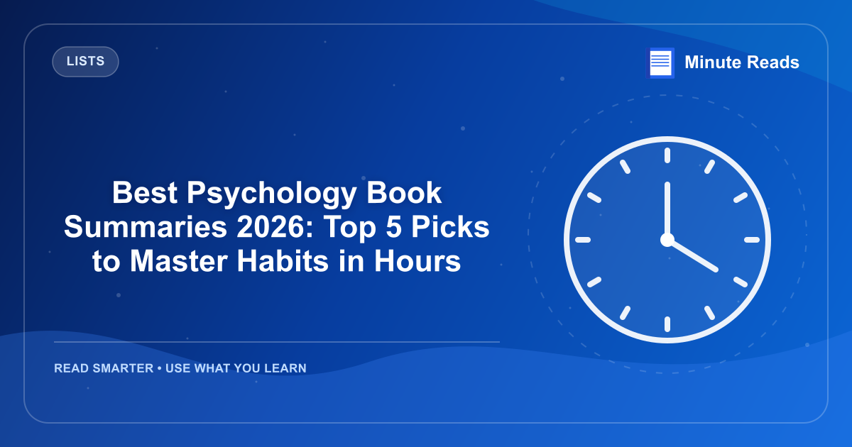 Best Psychology Book Summaries 2026: Top 5 Picks to Master Habits in Hours — MinuteReads blog thumbnail