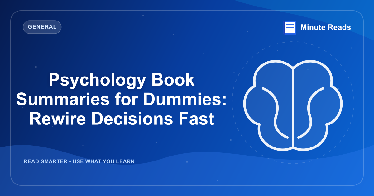 Psychology Book Summaries for Dummies: Rewire Decisions Fast — MinuteReads blog thumbnail