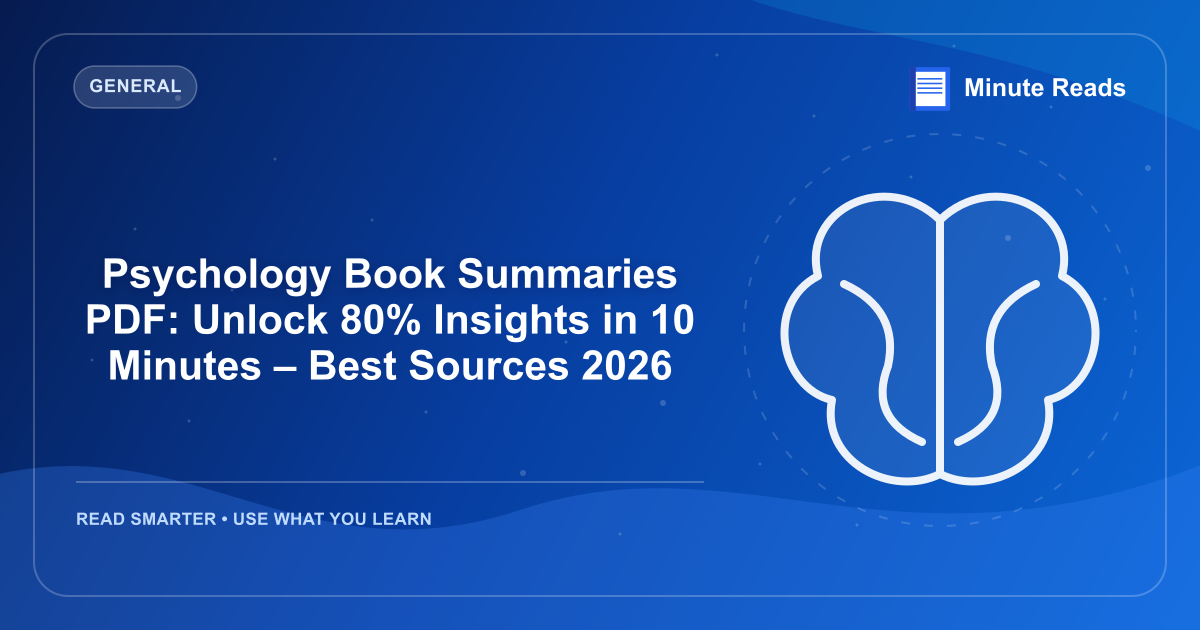Psychology Book Summaries PDF: Unlock 80% Insights in 10 Minutes – Best Sources 2026 — MinuteReads blog thumbnail
