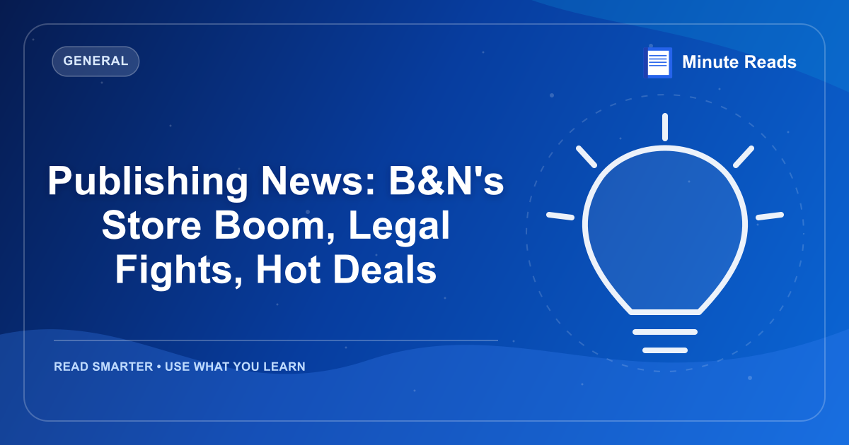 Publishing News: B&N's Store Boom, Legal Fights, Hot Deals — MinuteReads blog thumbnail