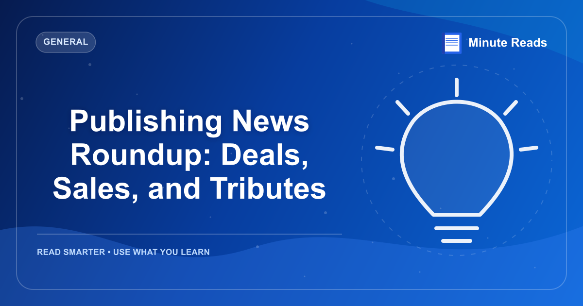 Publishing News Roundup: Deals, Sales, and Tributes — MinuteReads blog thumbnail