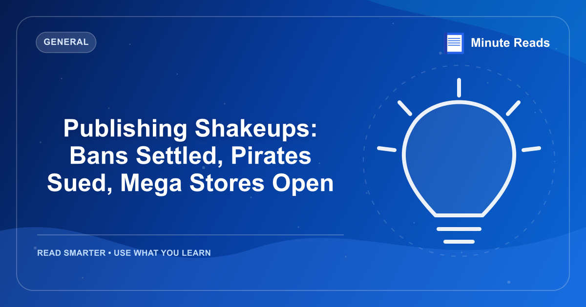 Publishing Shakeups: Bans Settled, Pirates Sued, Mega Stores Open — MinuteReads blog thumbnail