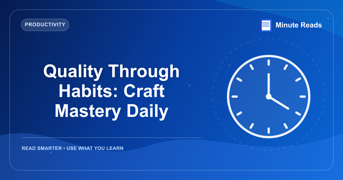 Quality Through Habits: Craft Mastery Daily — MinuteReads blog thumbnail