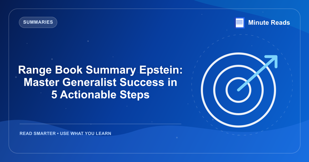 Range Book Summary Epstein: Master Generalist Success in 5 Actionable Steps — MinuteReads blog thumbnail