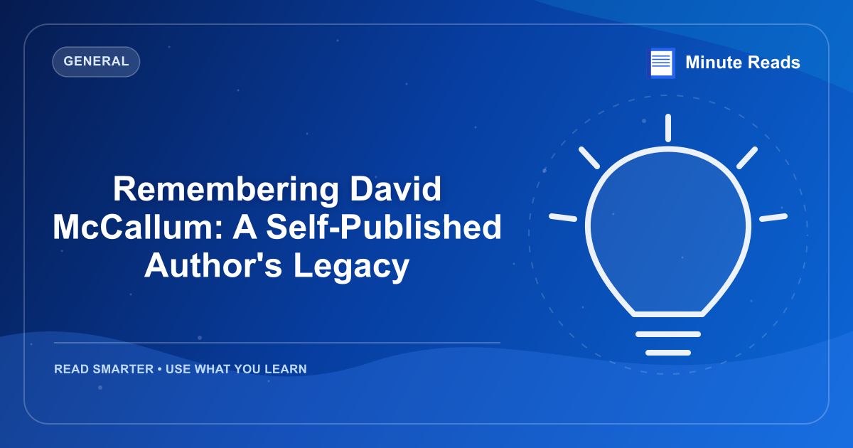 Remembering David McCallum: A Self-Published Author's Legacy — MinuteReads blog thumbnail