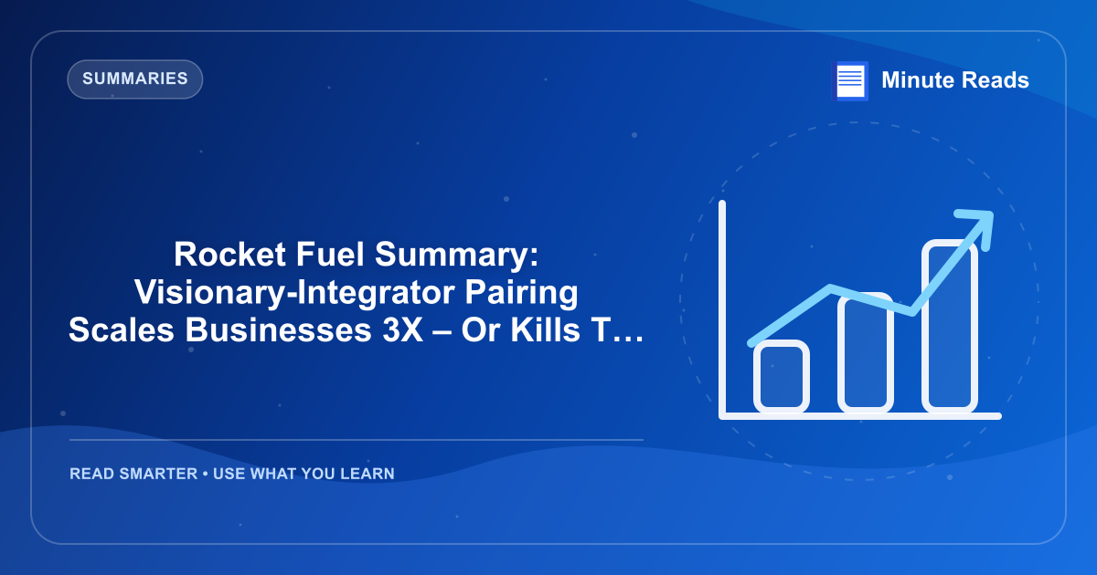 Rocket Fuel Summary: Visionary-Integrator Pairing Scales Businesses 3X – Or Kills Them — MinuteReads blog thumbnail