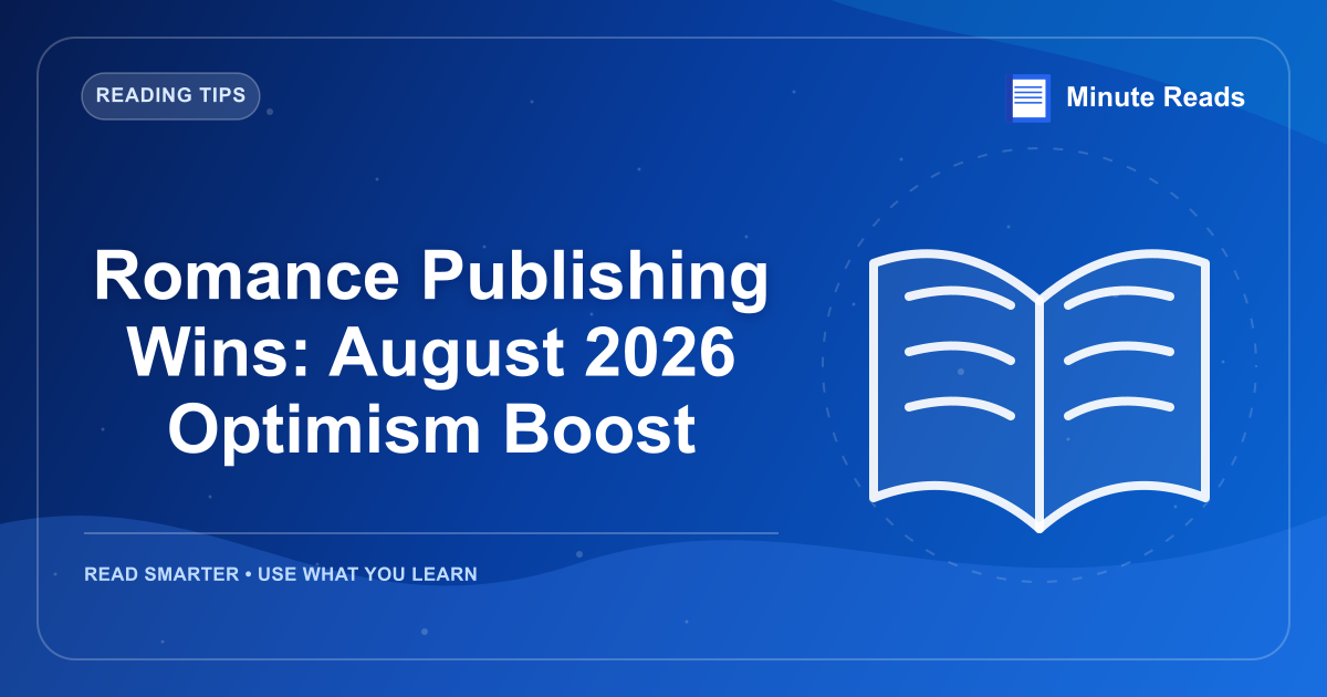 Romance Publishing Wins: August 2026 Optimism Boost — MinuteReads blog thumbnail