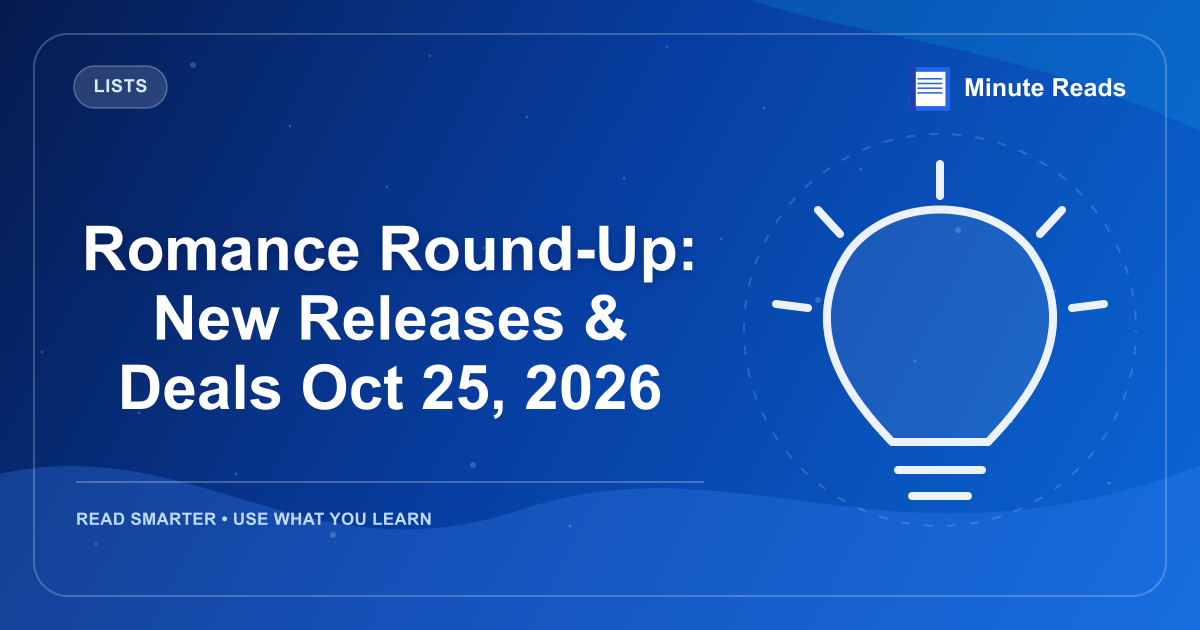Romance Round-Up: New Releases & Deals Oct 25, 2026 — MinuteReads blog thumbnail