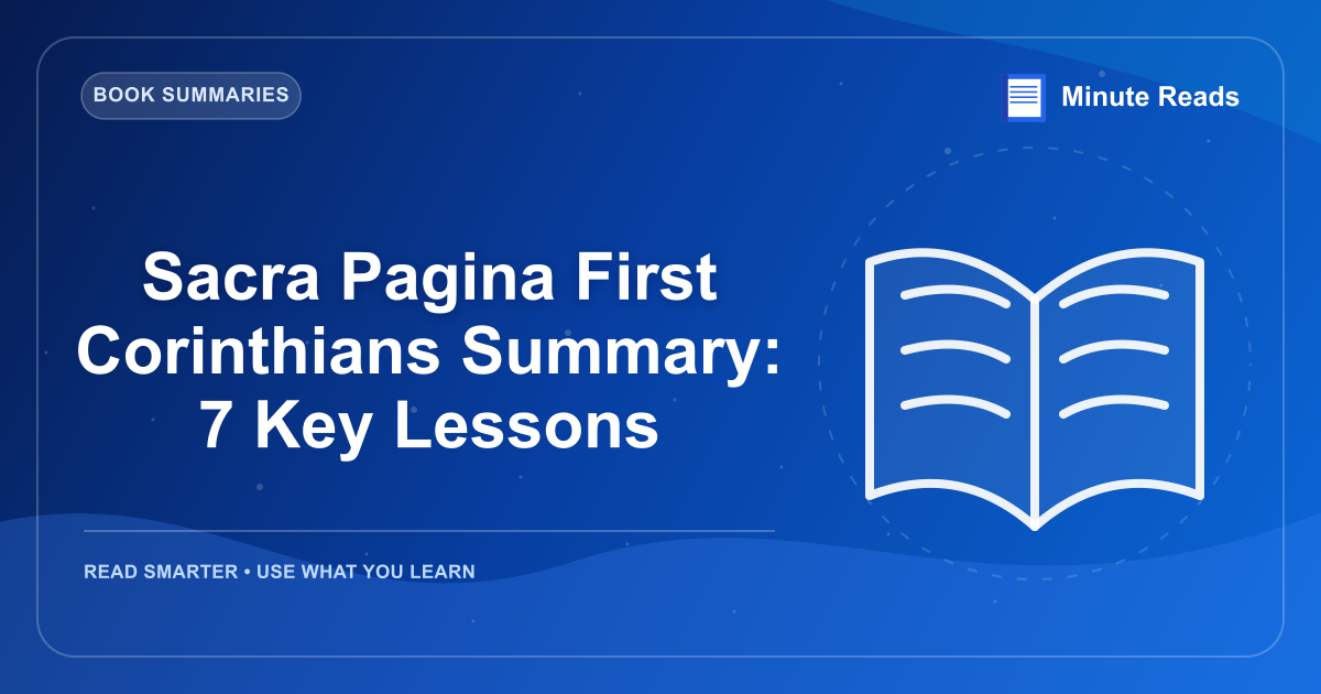 Sacra Pagina First Corinthians Summary: 7 Key Lessons — MinuteReads blog thumbnail