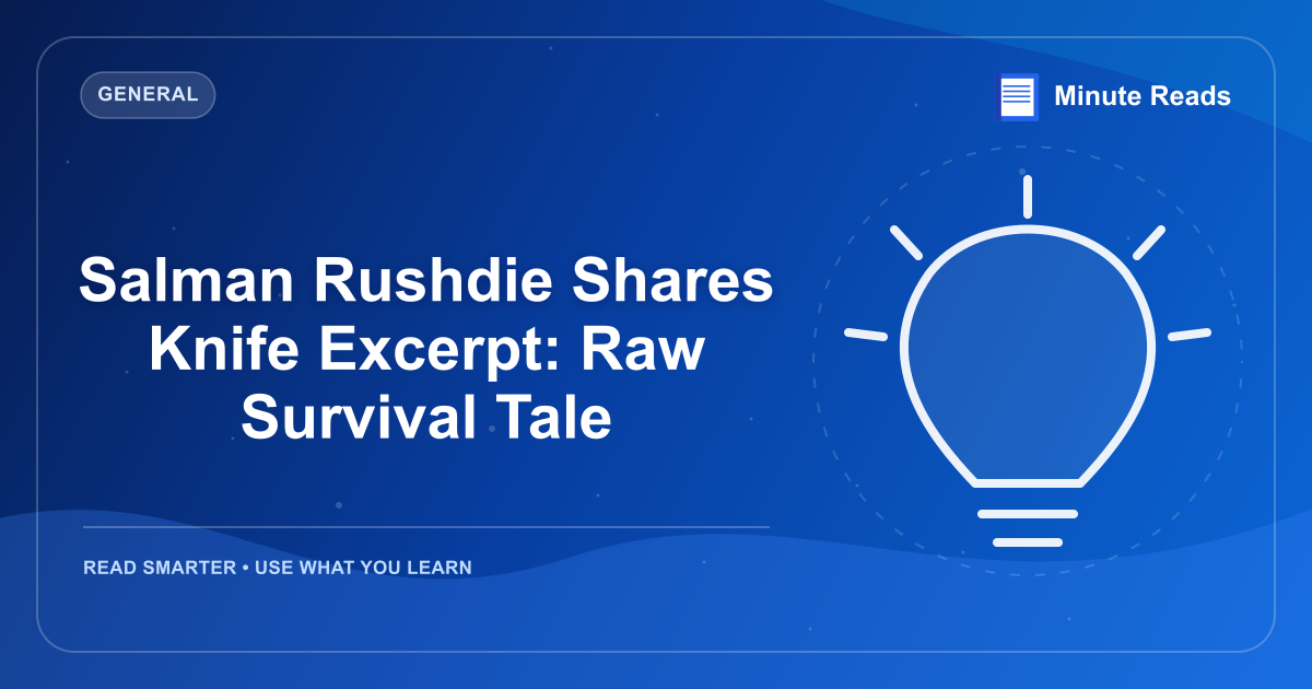 Salman Rushdie Shares Knife Excerpt: Raw Survival Tale — MinuteReads blog thumbnail