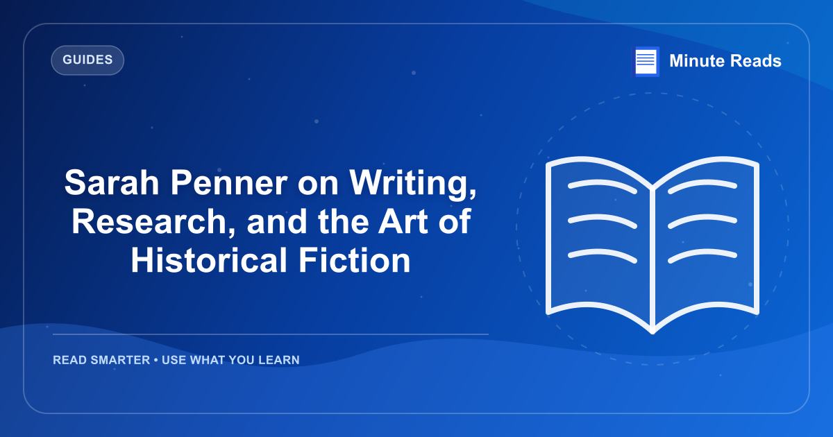 Sarah Penner on Writing, Research, and the Art of Historical Fiction — MinuteReads blog thumbnail